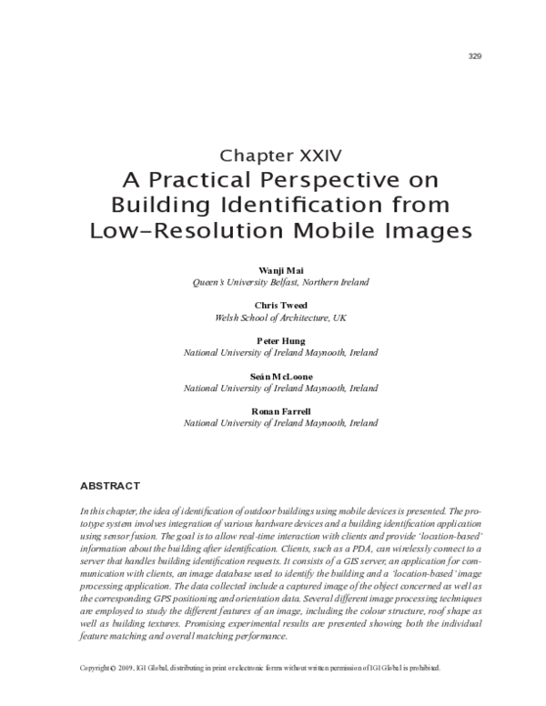 (PDF) A Practical Perspective on Building Identification from Low ...