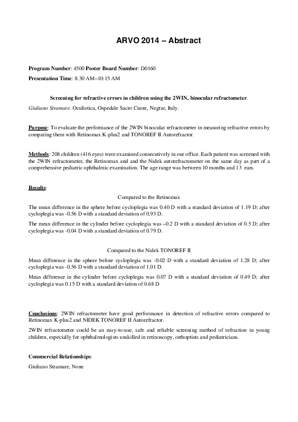 (PDF) Prevalence of visual alterations in Italian children using ...