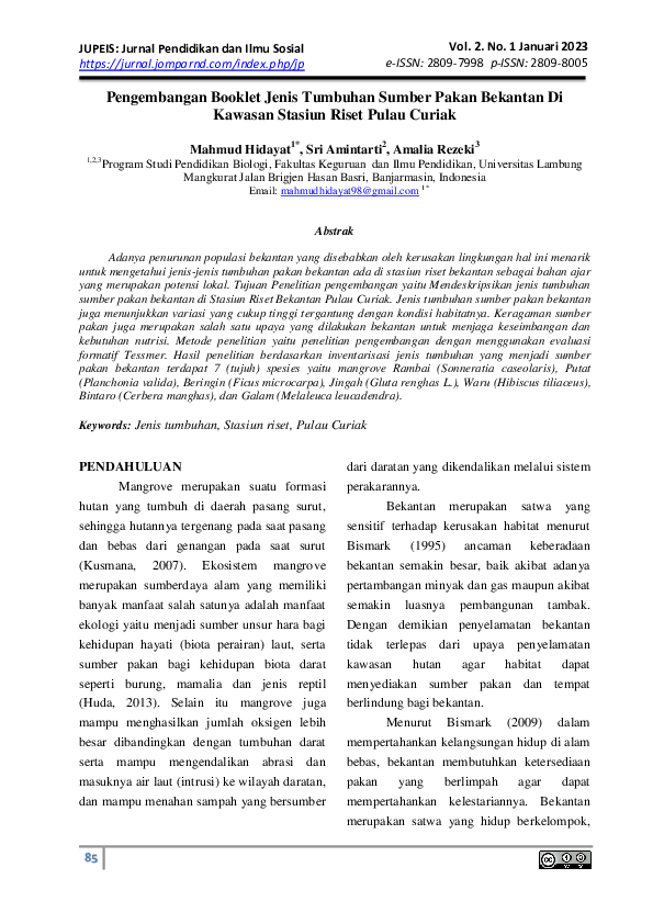 (PDF) Pengembangan Booklet Jenis Tumbuhan Sumber Pakan Bekantan Di ...