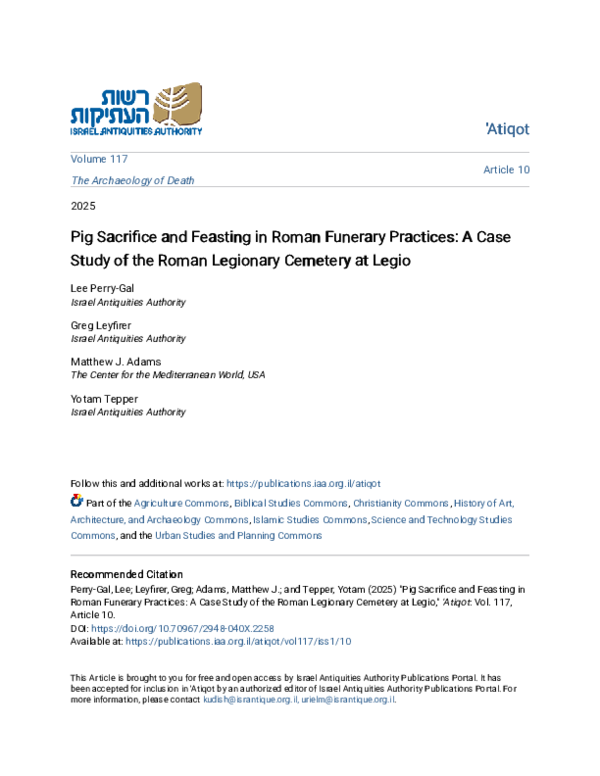 (PDF) Pig Sacrifice and Feasting in Roman Funerary Practices: A Case ...