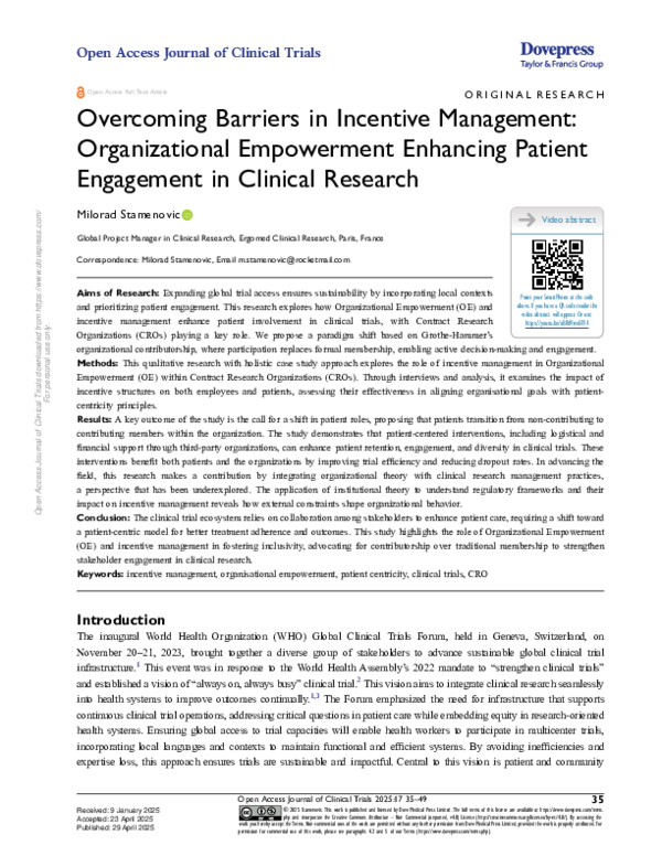 (PDF) Overcoming Barriers in Incentive Management: Organizational ...