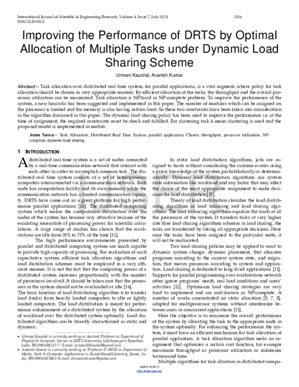 (PDF) Improving the Performance of DRTS by Optimal Allocation of Multiple Tasks under Dynamic ...