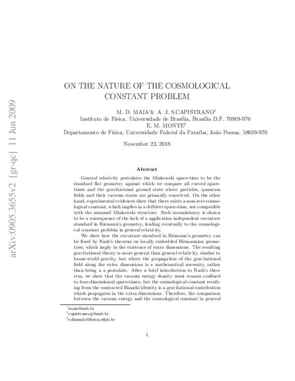(PDF) The Nature of the Cosmological Constant Problem