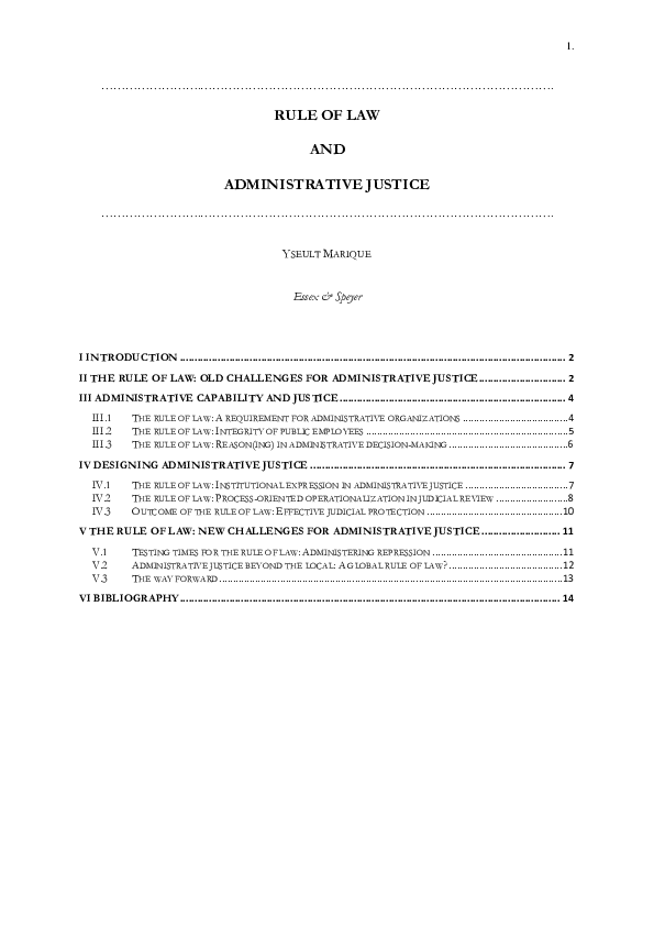 (PDF) The Rule of Law and Administrative Justice