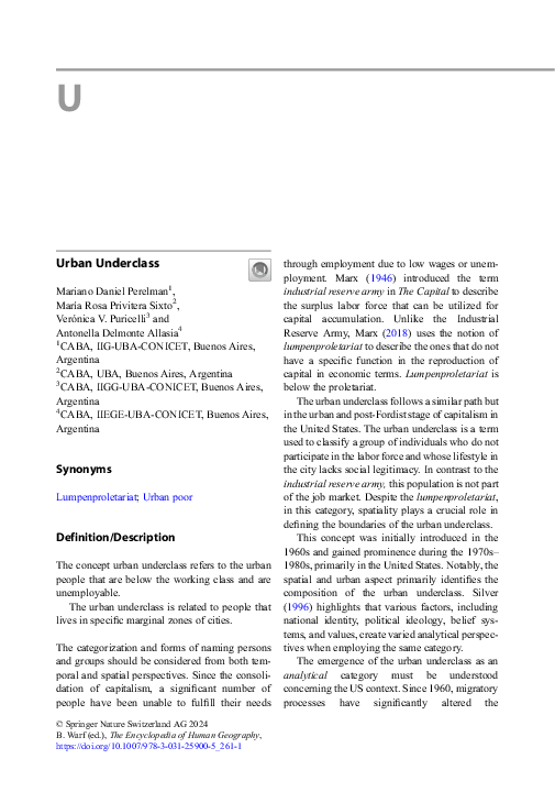 (PDF) Urban Underclass