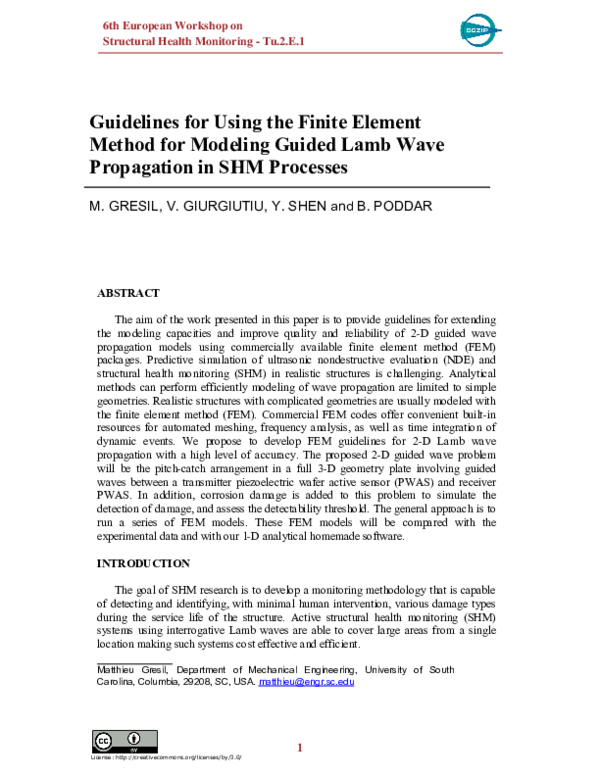 (PDF) Guidelines for Using the Finite Element Method for Modeling ...