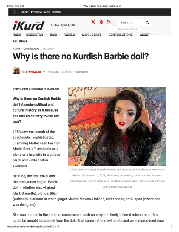 (PDF) Why is there no Kurdish Barbie doll