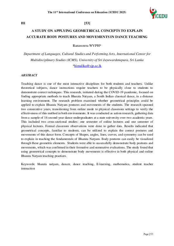 (PDF) A STUDY ON APPLYING GEOMETRICAL CONCEPTS TO EXPLAIN ACCURATE BODY POSTURES AND MOVEMENTS ...