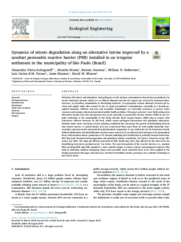 (PDF) Dynamics of nitrate degradation along an alternative latrine ...