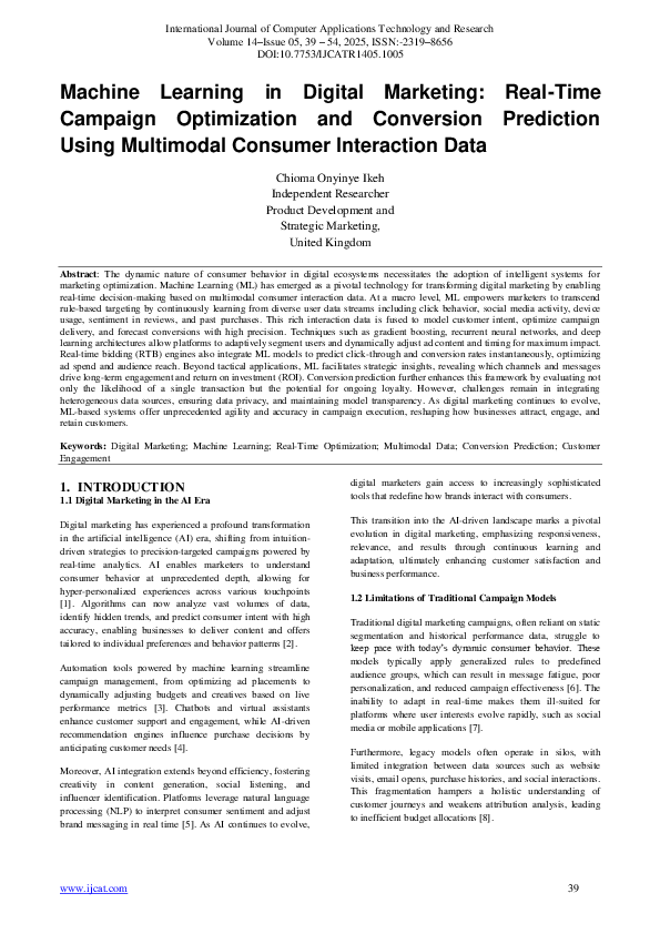 (PDF) Machine Learning in Digital Marketing: Real-Time Campaign ...