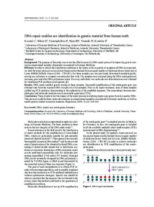 (PDF) DNA repair enables sex identification in genetic material from ...