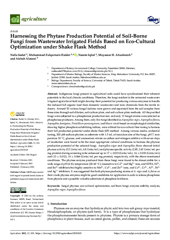 (PDF) Harnessing the Phytase Production Potential of Soil-Borne Fungi ...