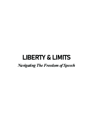 (PDF) Liberty & Limits Navigating the Freedom of Speech Final File