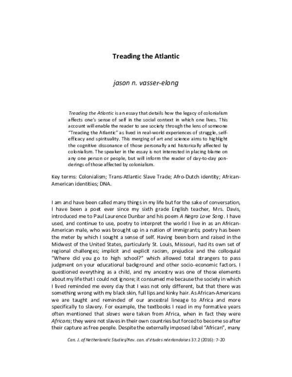 Pdf Treading The Atlantic