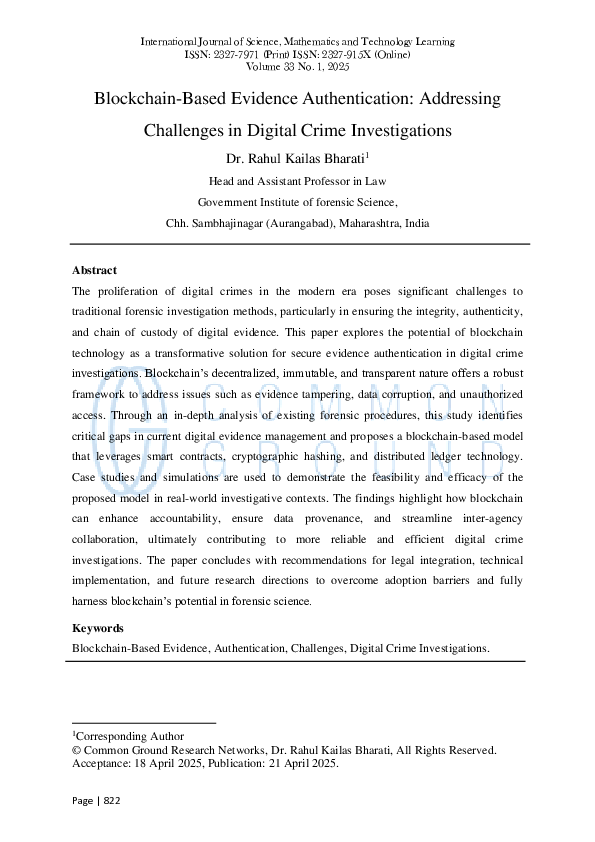 (PDF) Blockchain-Based Evidence Authentication: Addressing Challenges ...