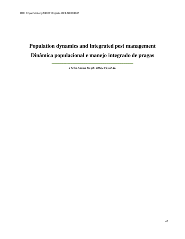 (PDF) Population dynamics and integrated pest management