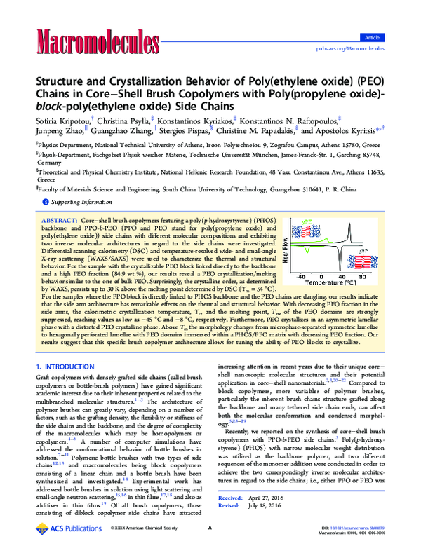 (PDF) Structure and Crystallization Behavior of Poly(ethylene oxide ...