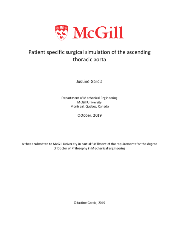 (PDF) Patient Specific Surgical Simulation of the Ascending Thoracic Aorta