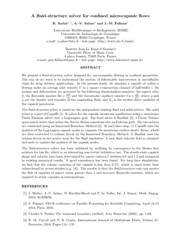 (PDF) A fluid-structure solver for confined microcapsule flows