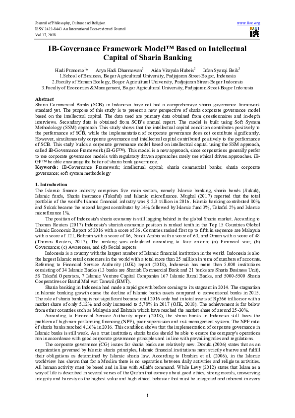 (PDF) IB-Governance Framework Model™ Based on Intellectual Capital of Sharia Banking
