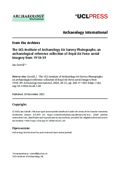 (PDF) The UCL Institute of Archaeology Air Survey Photographs: an ...
