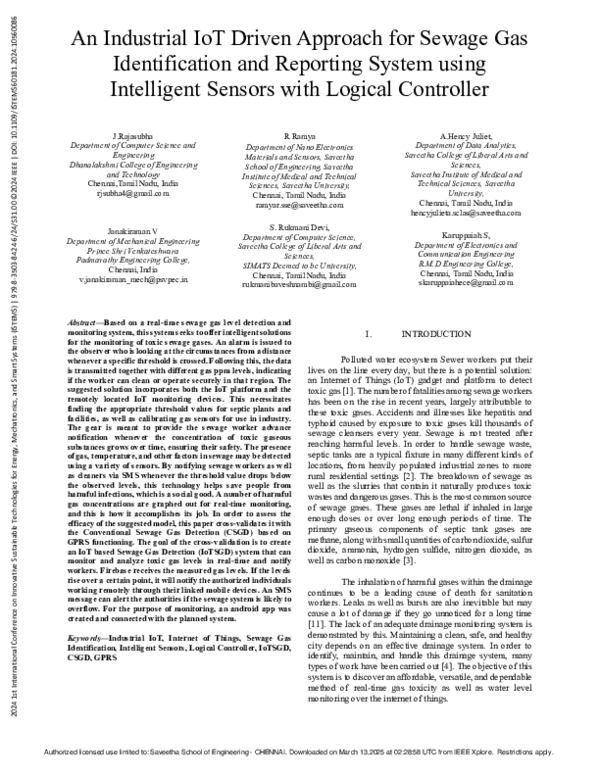 (PDF) An Industrial IoT Driven Approach for Sewage Gas Identification ...
