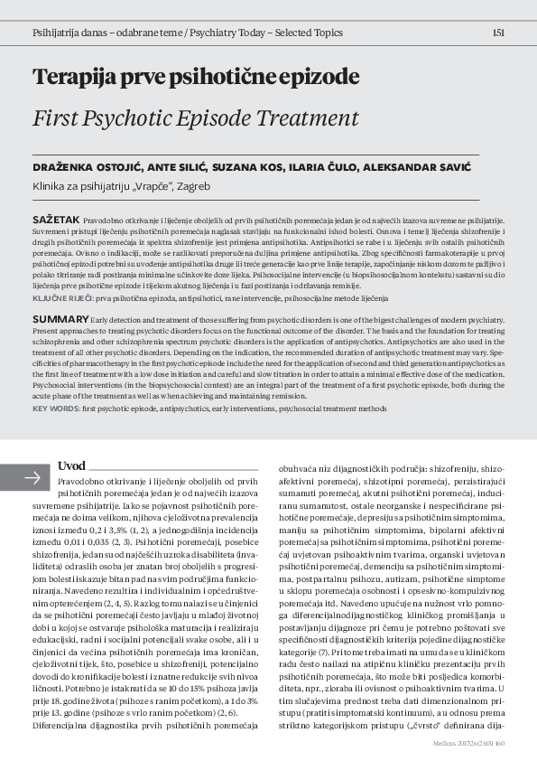(PDF) First Psychotic Episode Treatment