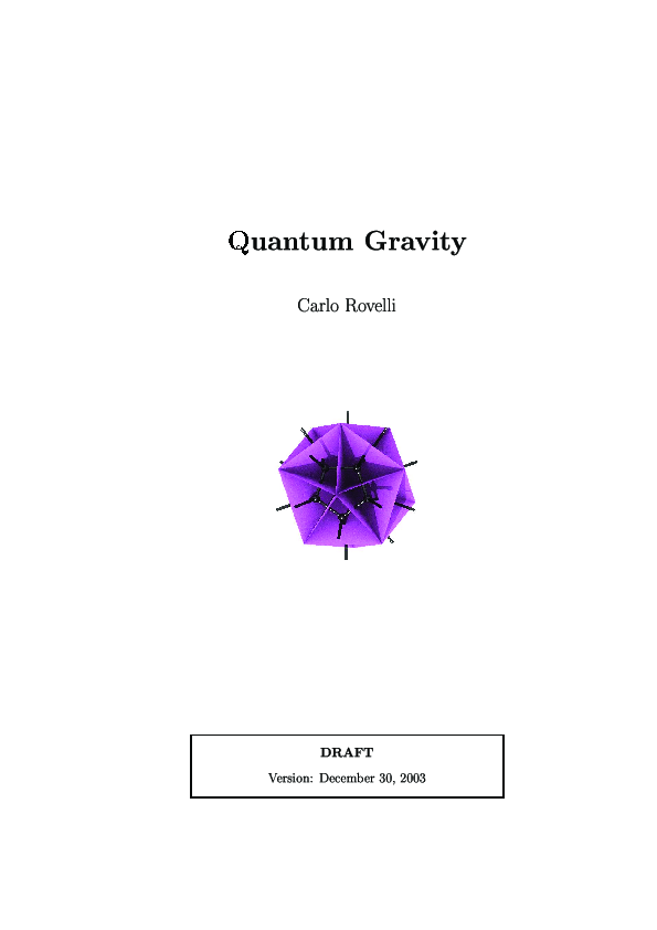 (PDF) Quantum Gravity Rovelli