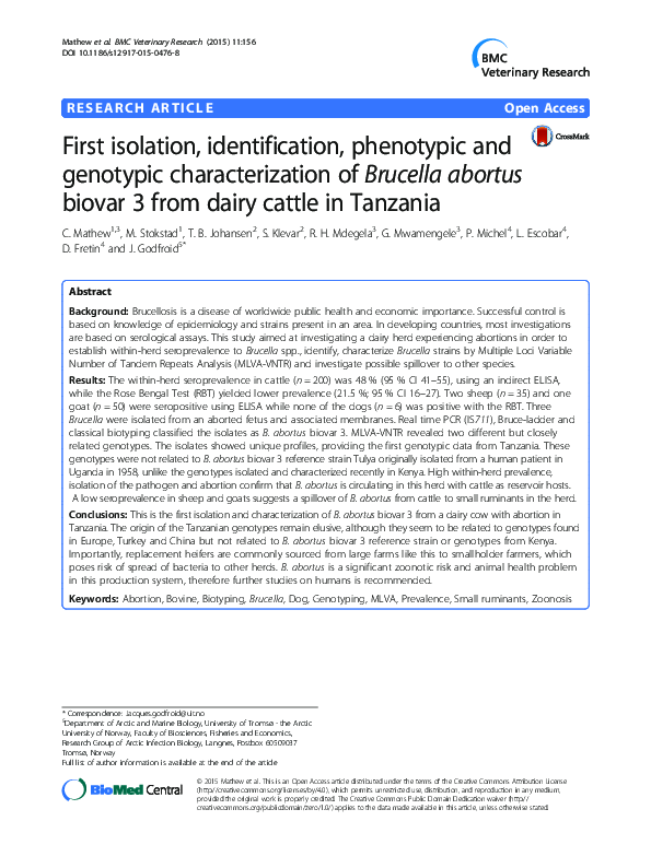 (PDF) First isolation, identification, phenotypic and genotypic ...