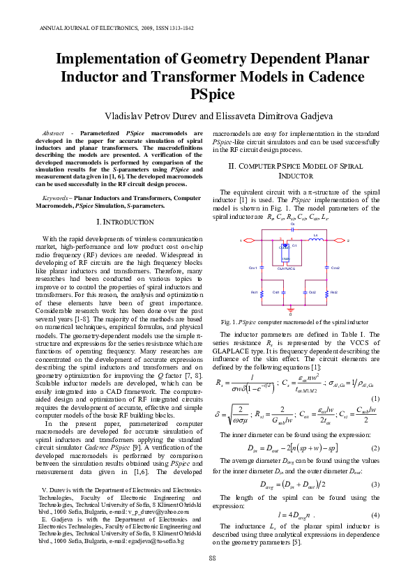 (PDF) Implementation of Geometry Dependent Planar Inductor and ...