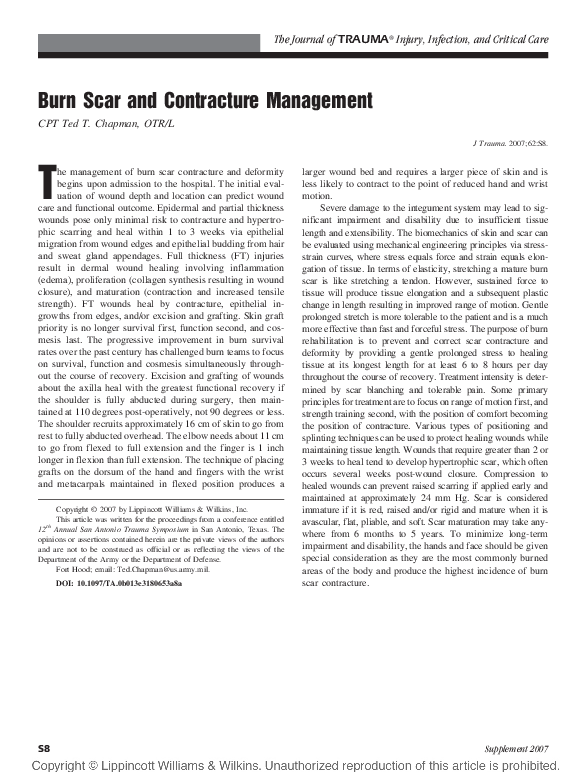 (PDF) Burn Scar and Contracture Management