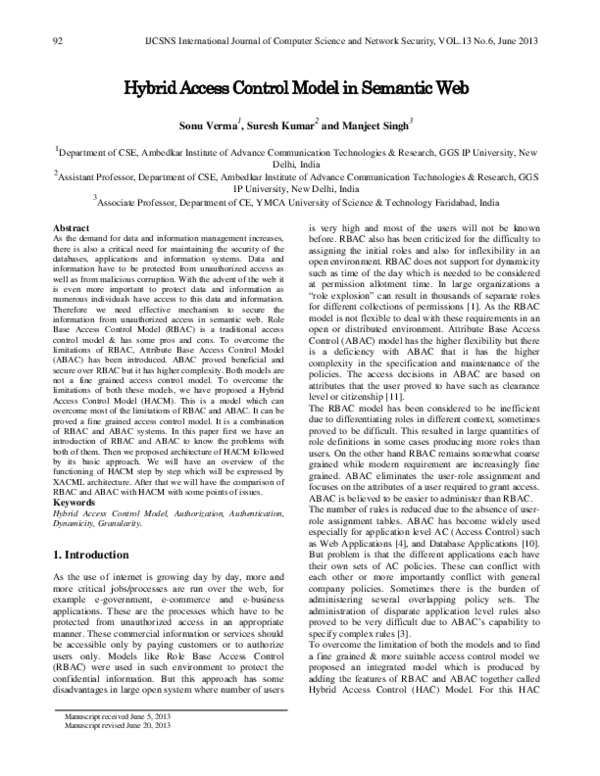 (PDF) Hybrid Access Control Model in Semantic Web