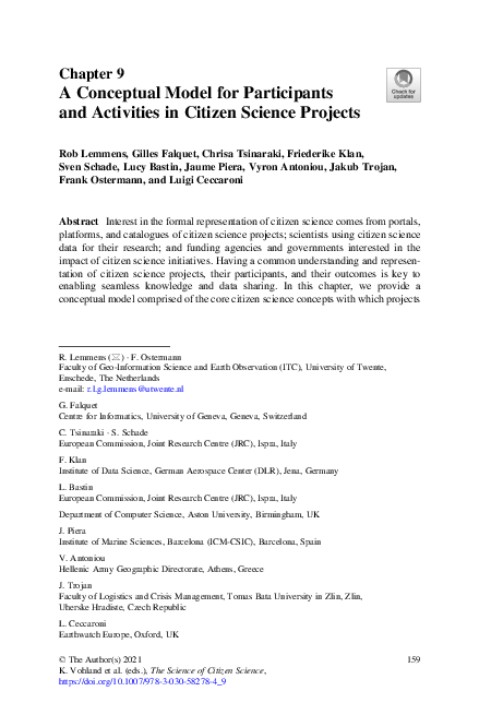 (PDF) A Conceptual Model for Participants and Activities in Citizen ...