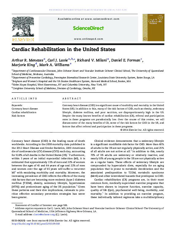(PDF) Cardiac Rehabilitation in the United States