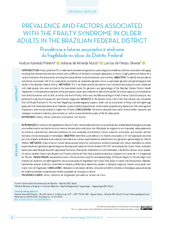 (PDF) Prevalence and Factors Associated with the Frailty Syndrome in ...