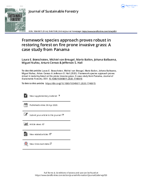 (PDF) Framework Species Approach Proves Robust in Restoring Forest on ...
