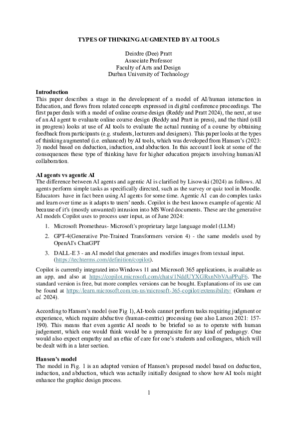 (PDF) Types of thinking augmented by AI tools