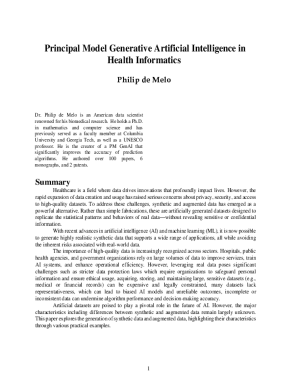 (PDF) Principal Model Generative Artificial Intelligence in Health ...