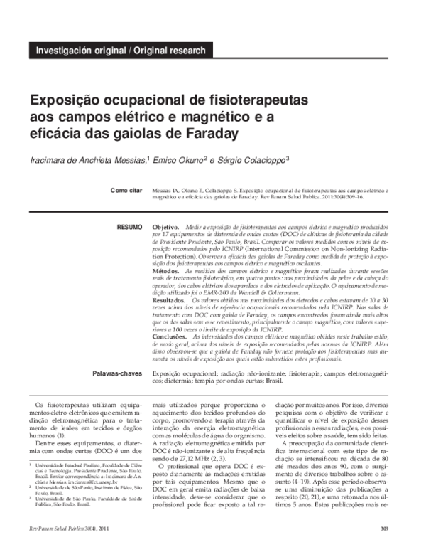 (PDF) [Occupational exposure of physical therapists to electric and magnetic fields and the ...