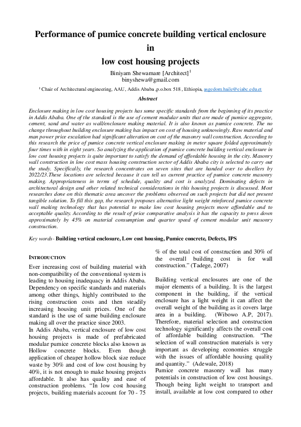 (PDF) Performance of pumice concrete building vertical enclosure in low ...