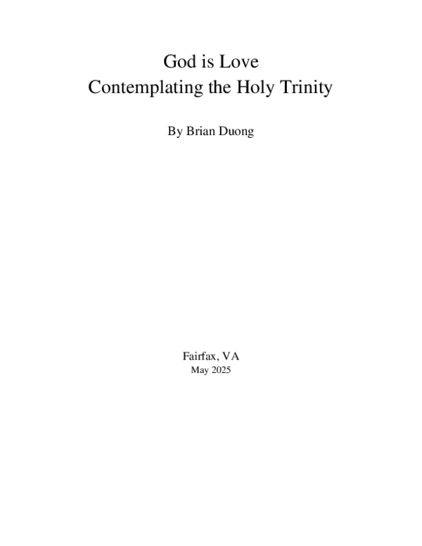 (PDF) God is Love: Contemplating the Holy Trinity