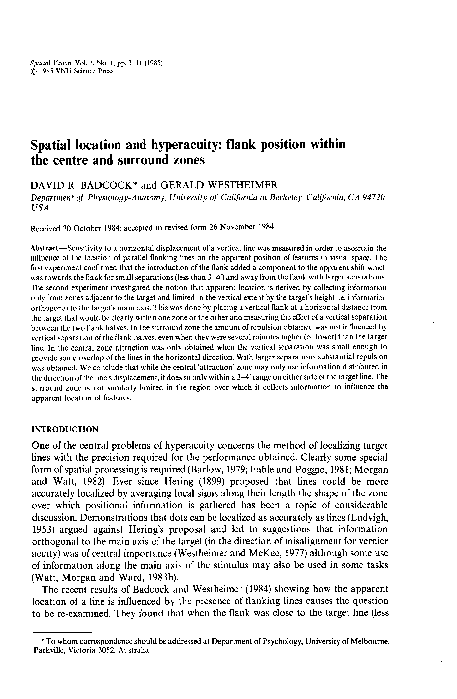 (PDF) Spatial location and hyperacuity: flank position within the ...
