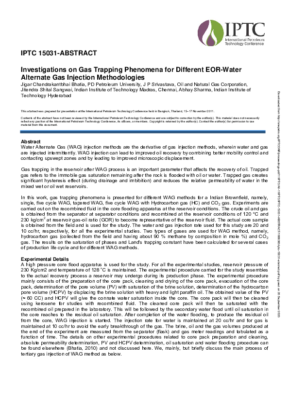 (PDF) Investigations on Gas Trapping Phenomena for Different EOR-Water ...