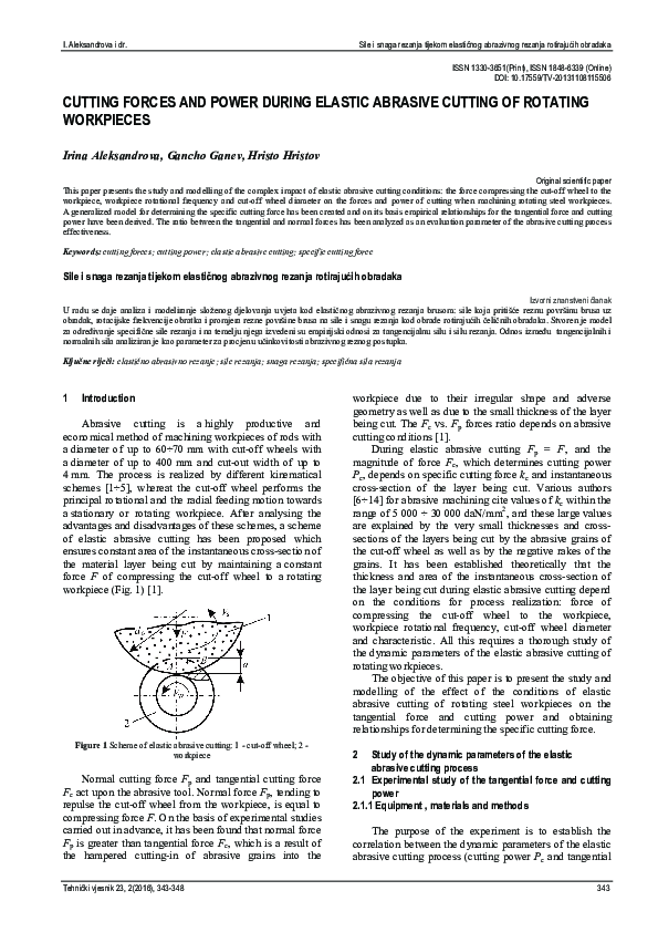 (PDF) Cutting forces and power during elastic abrasive cutting of ...