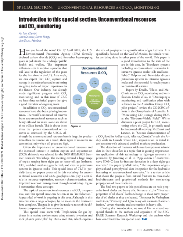 (PDF) Introduction to this special section: Unconventional resources ...