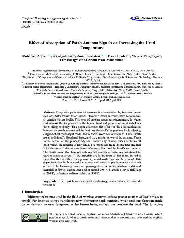 (PDF) Effect of Absorption of Patch Antenna Signals on Increasing the ...