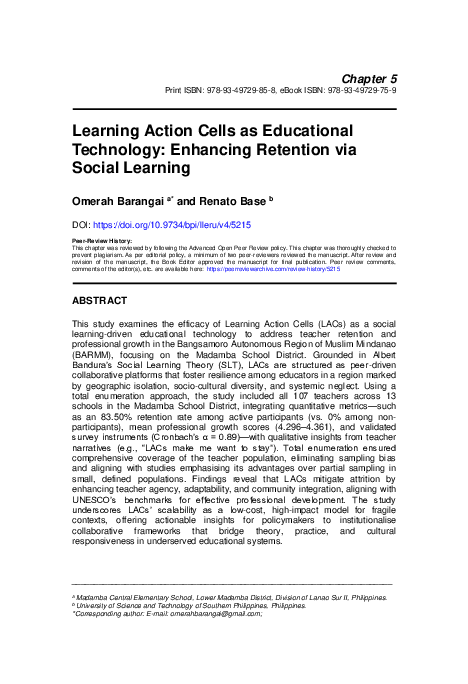 (PDF) Learning Action Cells as Educational Technology: Enhancing Retention via Social Learning