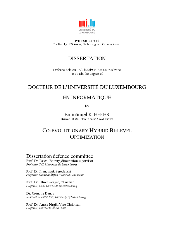 (PDF) Co-evolutionary Hybrid Bi-level Optimization