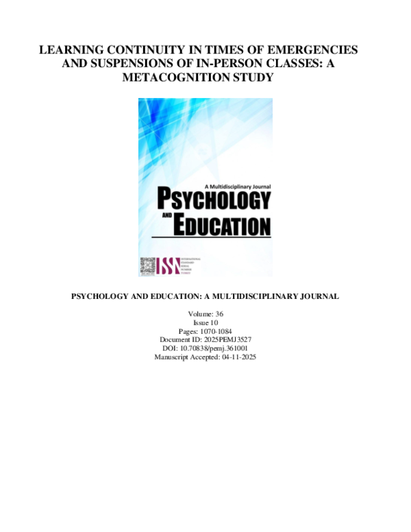 (PDF) Learning Continuity in Times of Emergencies and Suspensions of In ...