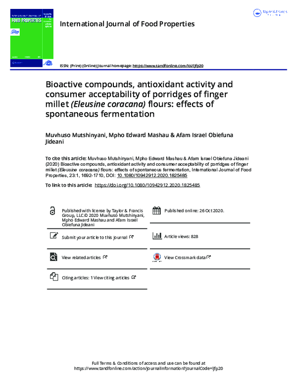 (PDF) Bioactive compounds, antioxidant activity and consumer ...